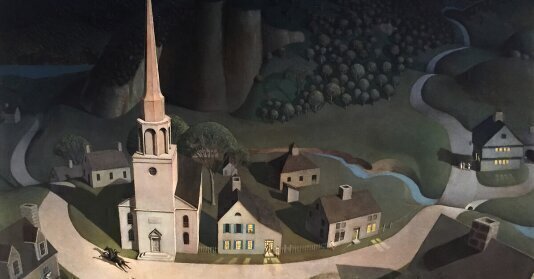 La chevauchée nocturne de Paul Revere by Grant Wood – Art print, wall ...