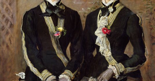 The Twins, Portrait of Kate Edith and Grace Maud Hoare by John Everett ...