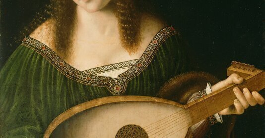 Lady Playing a Lute by Bartolomeo Veneto – Art print, wall art, posters ...