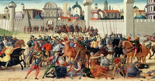 The Siege of Troy I: The Death of Hector by Biagio di Antonio Tucci ...
