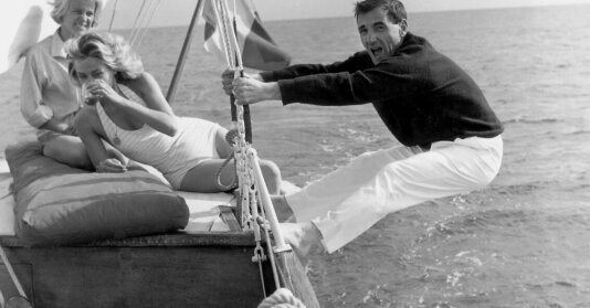 Charles Aznavour, Nicole Berger and Elga Andersen at Cannes Film ...