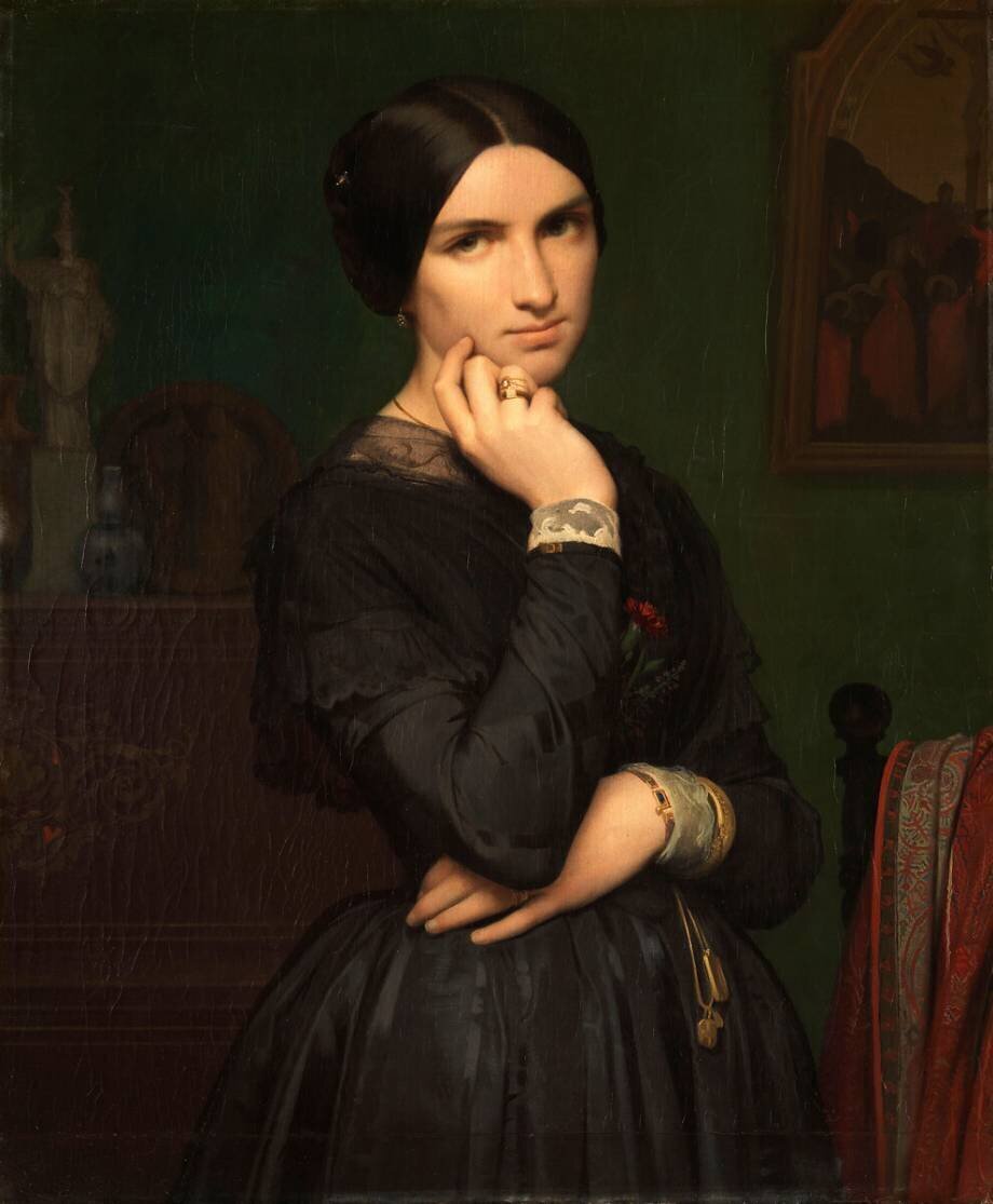 Portrait de madame Flandrin, épouse de l'artiste by Hippolyte Flandrin ...